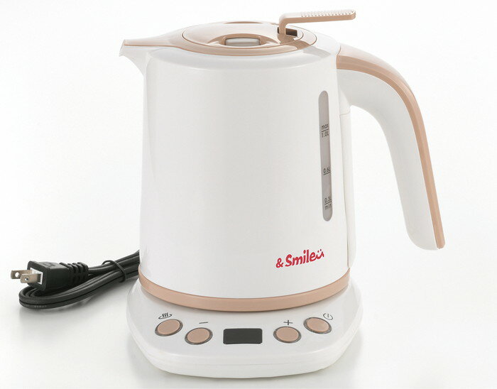 【2026 STAGE GIFT CATALOG】シリーズはコチラ 【商品名】 （AS-102）「&smile」 倒れてもこぼれにくい温度調整電気ケトル1.0L 【商品CD】 1417 【JAN】 4975192093801 【仕様】 本体...