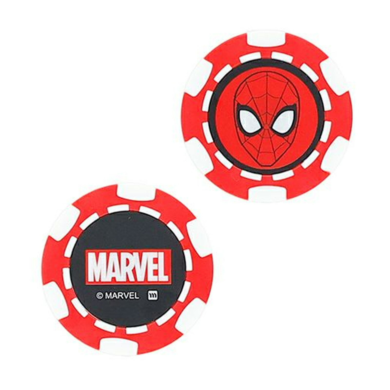 カジノチップ風のデザインが目を引く、キャラクターコインマーカーが登場！ ほかの人とかぶりにくいデザインが魅力的です。 グリーンの上でも目立つデザインで紛失防止にも♪ 磁石内臓で台座付きのゴルフマーカーやその他の金属部分に取り付けることができ...