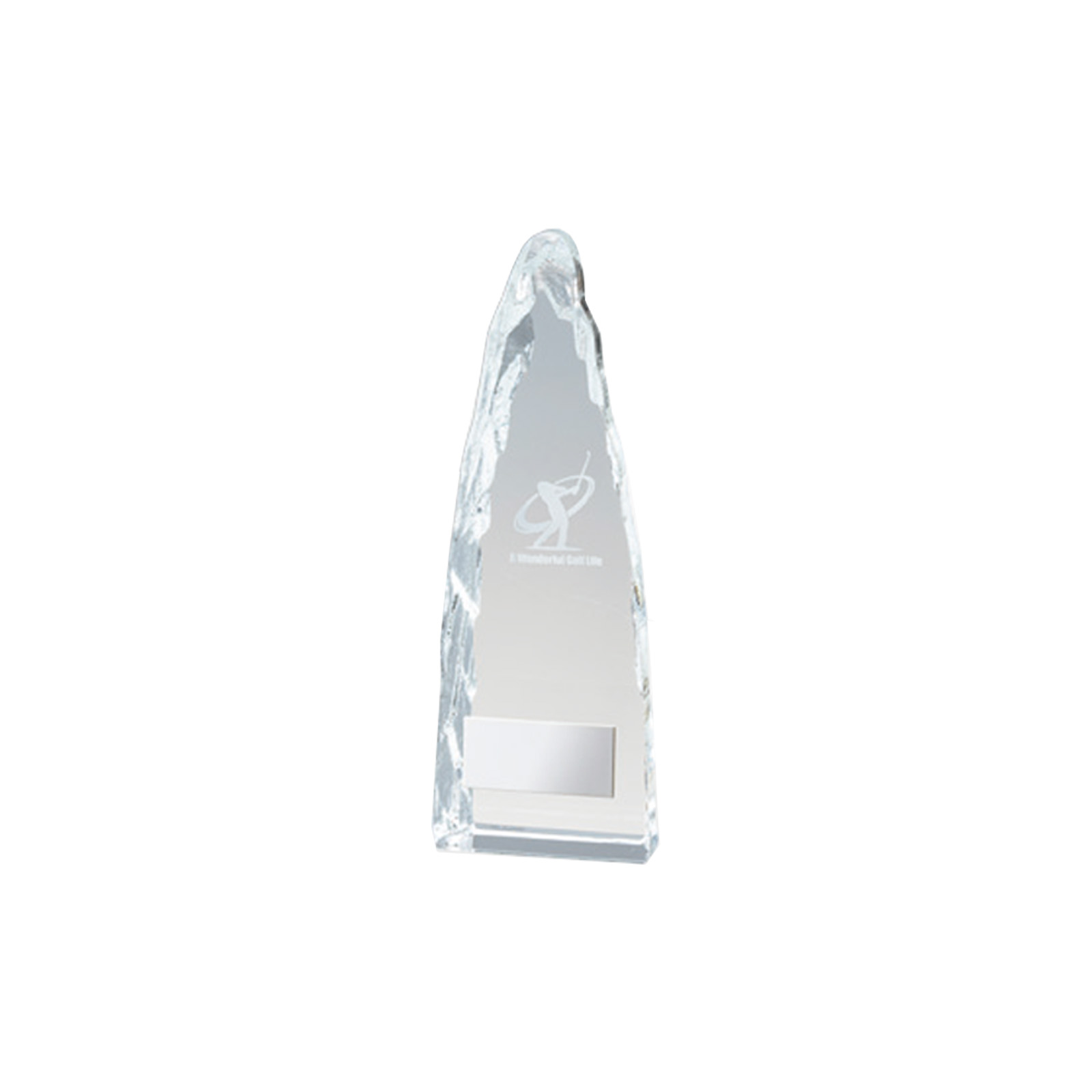 こちらはDタイプの販売になります。 サイズ：高さ175mm、重さ：約500g プレートサイズ：20mm×43mm 光学ガラス製・裏サンドブラスト 優勝 トロフィー 景品 ゴルフ コンペ 参加賞 フラッグ ラベル 賞金袋 ボール 案内状 順位...