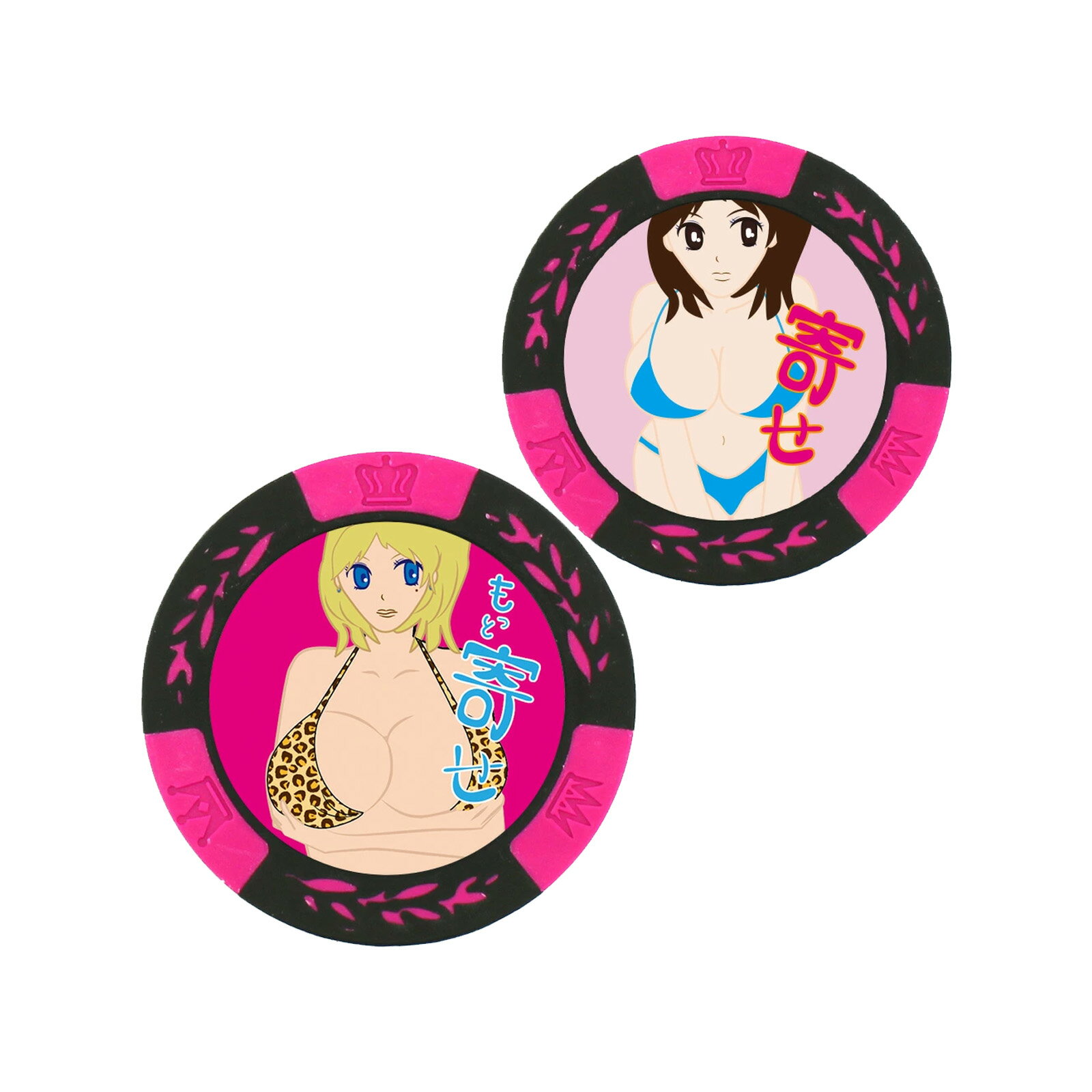 ■両面別デザイン ■サイズ：直径約40mm ■素材：プラスチック 　　　（内部に鉄が入っていますが、磁力への反応は微弱です） ※本品に台座は付属しません。ポケット等に入れて持ち運びください。 ゴルフ ラウンド グッズ カジノチップ マーカー...