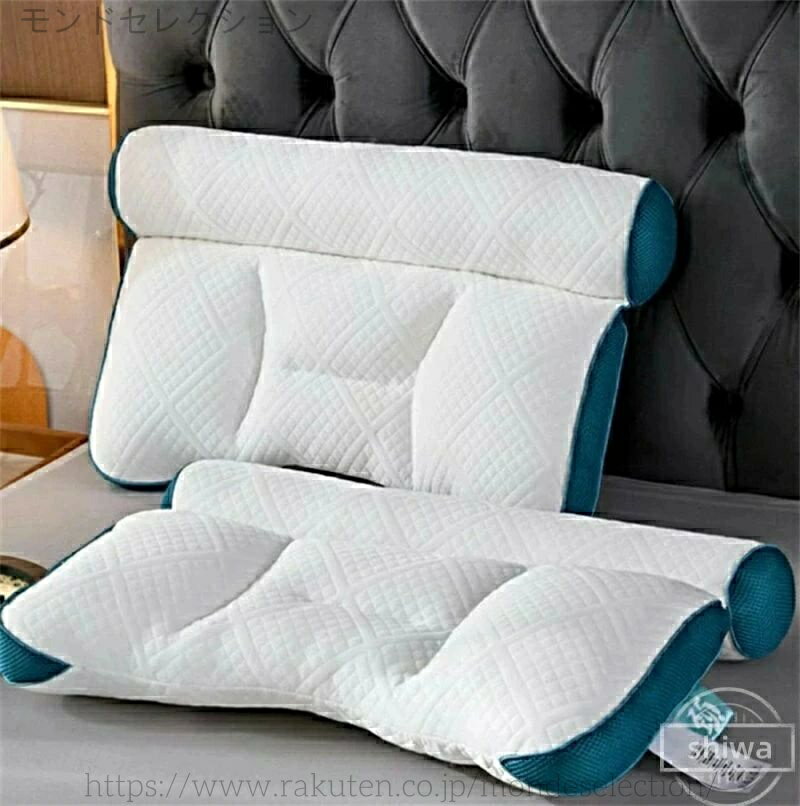 カラー グレー、ブルー 重さ 0.6kg 充填物 FEATHER FABRIC 生地 ポリエステル繊維 サイズ 40x60x10cm 特徴 整形外科の専門家も推奨！頚椎の問題に悩んでいる人を救う頚椎牽引枕、私はこの枕がとても気に入っています...