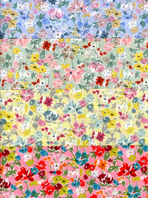 LIBERTYタナローン生地 サイズ：30cm×26cm 国産エターナル柄4枚セット国産エターナル柄の4枚セットです。