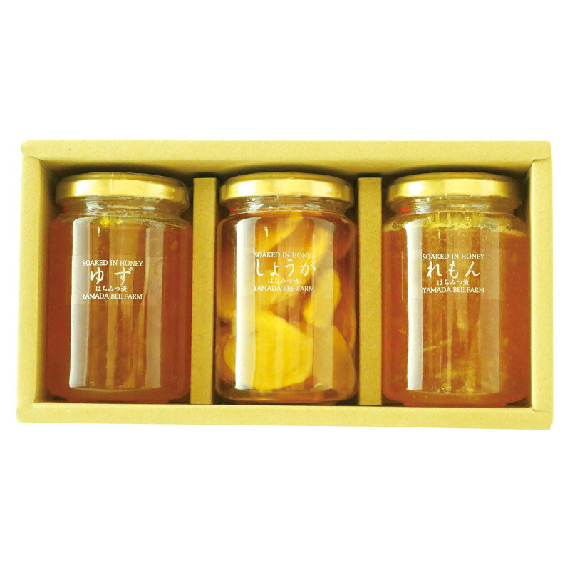 PRODUCT SPECIFICATIONS商品仕様ブランド山田養蜂場商品名はちみつ漬3本セット型番HK-30セット内容はちみつ漬(ゆず・しょうが・れもん)(各200g)×各1箱サイズ14×24×7cm賞味期間常温1年JANコード49308...