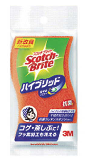 特長 ●ハイブリッド粒子付の不織布で、こびりつき、コゲ、茶渋までしっかり落とします。 ●フッ素加工品、ガラス製品なども傷つけません。 材質 ●ナイロン不織布・ウレタンスポンジ ●サイズ：115×75×30mm