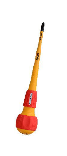 狭い箇所に便利なスリム先端 　 ◆軸径とハンドルが小さい+2ドライバー ◆素早く回せ、スピーディなネジ回し作業が可能です ◆マグネット付き 　 【仕様】 品番 C D d1 d2 E F G 7920-2-100 No.2 100 40 1...