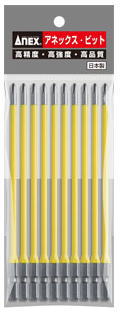 　 ●色で先端サイズの見分けが簡単 ●マグネット付き 　 品番 刃先×全長(L) 入数 AC-16M 段付+1×65 10本 段付+1×100 段付+2×65 段付+2×82 段付+2×100 段付+2×130 段付+2×150