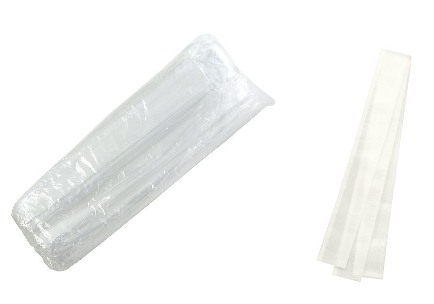 縫製済の不織布タイプ！10本入りお得セット ※実際の商品は、　写真の色と若干異なる場合がございます。　予めご了承ください。 商品サイズ：幅：約40mm×1.4m材質：ポリエチレン セット内容：カラー不織布ハチマキ 白×10