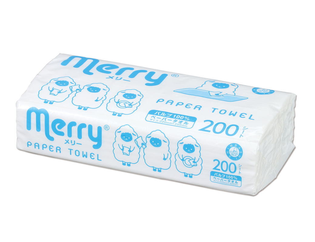 100%パルプなので、食品関係にも使用できる 便利なペーパータオル 1枚サイズ：200×250mm バージンパルプ100%
