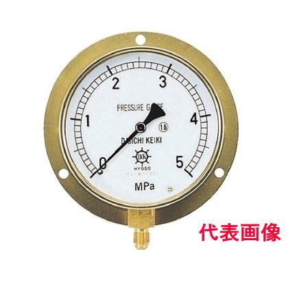 ・ゲージ径:100mm ・ゲージ取付ネジ径:1/4"フレア ・つば付き ・下出しタイプ ・圧力範囲:0〜5.0MPa
