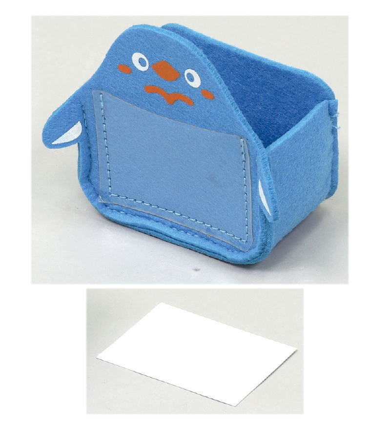 かわいいキャラクターのコンパクト小物入れ！ サイズ：103×123×60mm 作画サイズ：65×50mm ポエイエステル (フェルト),紙