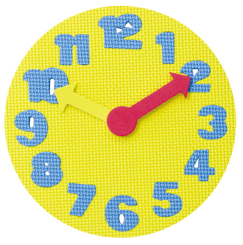 お風呂でも遊べる大きな時計！ 色取り混ぜ 直径：φ248×8mm 材質：EVA