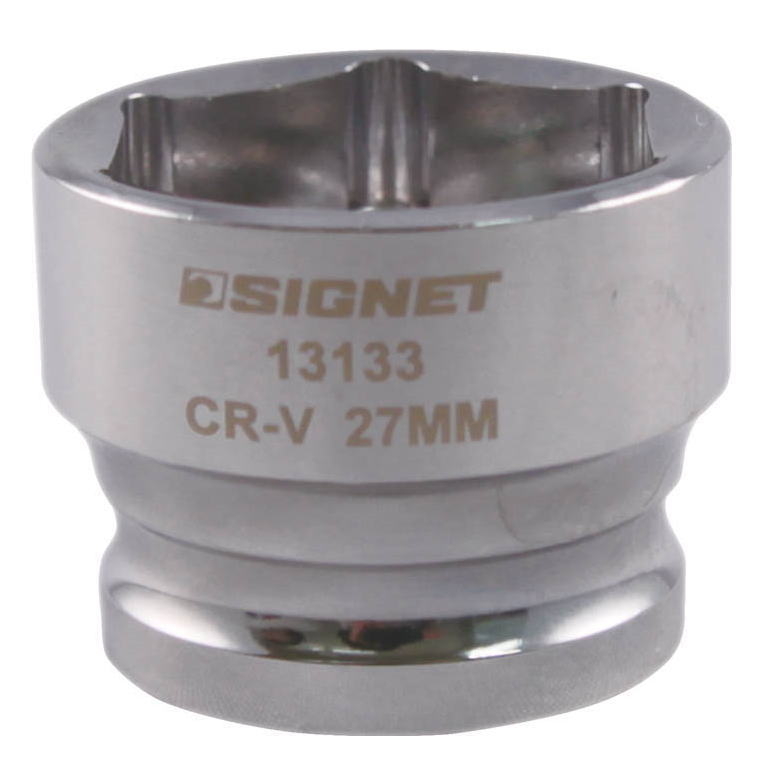 ★特徴★ ・ソケットの全長は、わずか28mm！狭い場所での作業に最適 ・吊下げタグ付き ・ミラー仕上げのメッキがキレイです ★仕様★ ・ソケットサイズ:27mm ・差込角:1/2"(12.7mm) ・ソケット全長:28mm ・六角タイプ ・...