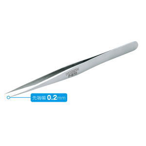 磁気を嫌う精密機器の作業に 先端が極細で超精密 選りすぐりの職人だけが手掛けてこだわり抜いた精密型ピンセットの最高峰 　　 【製品仕様】 品番 先端幅(mm) A(mm) B(mm) C(mm) 重量(g) 材質 P-670 0.2 120...