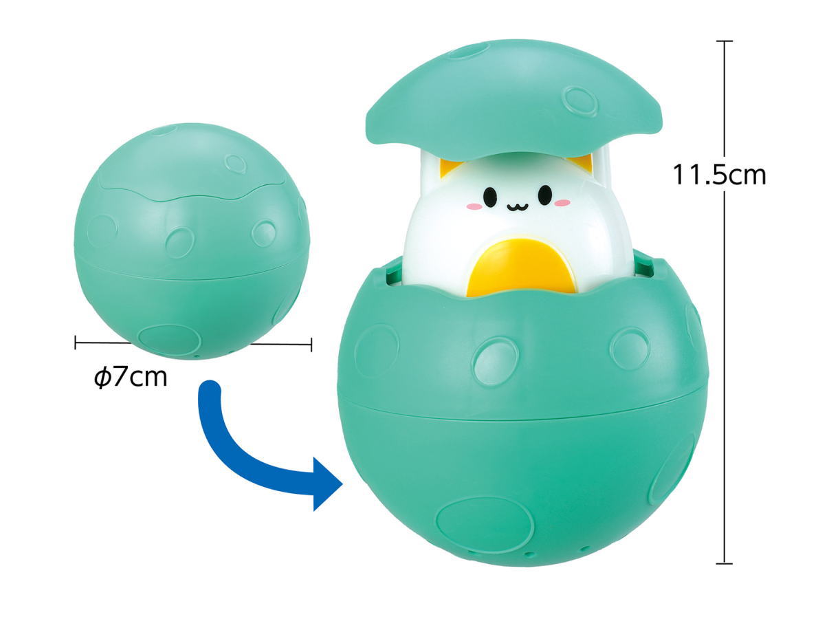 中から動物が出てくるかわいいシャワーボール 直径：70mm 材質：ABS