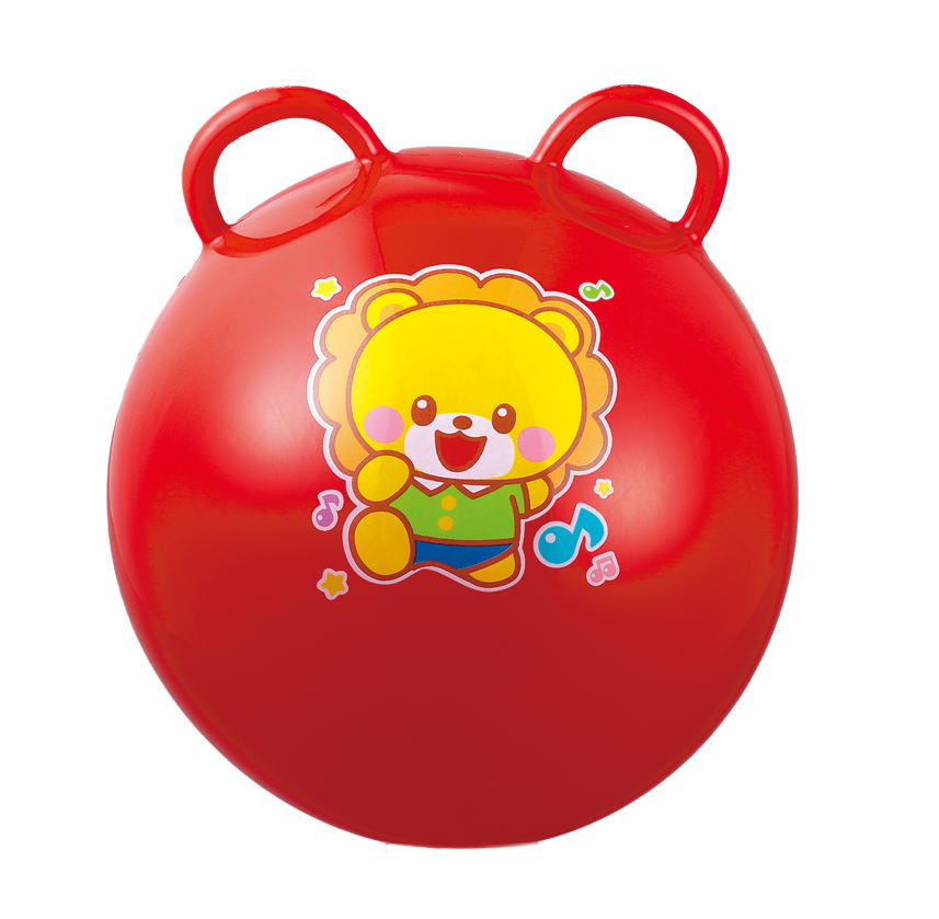 取っ手付きで乗りやすい！耳型の取っ手がかわいいジャンプボール！ バランス感覚と体幹が鍛えられるジャンプボールです。 耐荷重100kg 直径約40cm