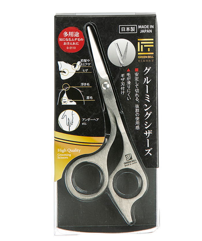★特徴★ ・気になるムダ毛のお手入れに ・多用途に使えるグルーミングはさみです。 ・刃はギザ刃加工で滑りにくい設計です ・どんな場所でも安心して切れるように考え抜かれた形状です ★仕様★ ●全長(mm)：129 ●重量(g)：21 ●パッケ...