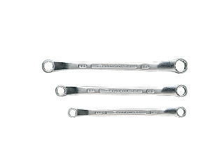 セット内容　3点 45°ロング めがねレンチ 品番 S1×S2 D1 D2 T1 T2 L 質量(g) M25-10x12 10×12 17 19 6.5 7.5 200 70 M25-12x14 12×14 19 22 7.5 9 220...