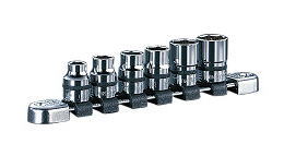 差込角　12.7mm(1/2") 　 セット内容　6点 ソケット　(六角) 製品番号 S D1 D2 H L 質量(g) NB4-10 10 14.4 21 5.5 28.5 33 NB4-12 12 17 7.5 30.5 37...