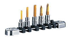 差込角　6.3mm(1/4") 　　 セット内容　5点 ヘキサゴンビットソケット NBT2-04、05、06 クロスビットソケット NBT2P-1、2 ソケットホルダー NEHB206 質量 200g