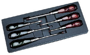 セット内容　6点 木柄ドライバ(マイナス) ND3M-055、06、08 木柄ドライバ(クロス) ND3P-1、2、3 トレイサイズ W445×D185×H35　　※EKB-2(メタルケース)には入りません 質量 1.1kg