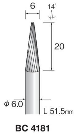最高使用回転数:30,000rpm 特徴 切削性、耐摩耗性、耐久性に優れています 適合機器 エアーグラインダー スピンドル 自動機ロボット MINIMO推奨ハンドピース 最適:M21D 使用可能:M21HD&nbsp;刃形状の特徴 切削力が...