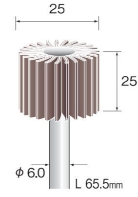 特徴 加工素材へのなじみが良く、研削力と耐久性を兼ね備えています 研削時の発熱が少なく被削材の研削焼けが起こりません 最高使用回転数:20,000rpm 粒度:#80 適合機器 ボール盤、電気ドリル MINIMO推奨ハンドピース 使用可能:...