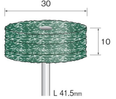 特徴 加工素材へのあたりがソフトでなじみが良く、平面、曲面を問わず作業が出来ます 研削時の発熱が少なく被削材の研削焼けが起こりません 最高使用回転数:30,000rpm 粒度:#240 適合機器 ボール盤、電気ドリル MINIMO推奨ハンド...