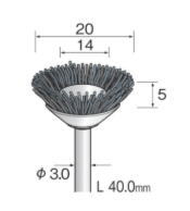 特徴 機械的特性のバランスに優れています 砥粒を含有したナイロン線材です。優れた研削性、研磨性があります 最高使用回転数:5,000rpm 粒度:240 適合機器 ボール盤、電気ドリル MINIMO推奨ハンドピース 最適:M11,M21,M...
