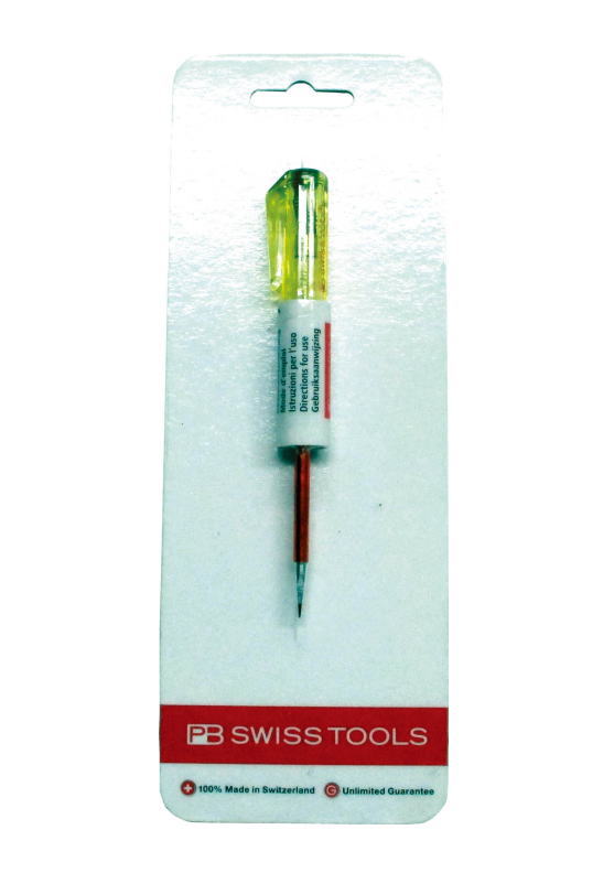 ●ポケットクリップ付きの検電ドライバーです 使用範囲：110〜250V　50〜500Hz 使用温度域：-10〜59℃ ※濡れた場所では使用しないでください 　 刃先厚(mm) 刃先幅(mm) 軸径(φmm) 軸長(mm) 全長(mm) 0....