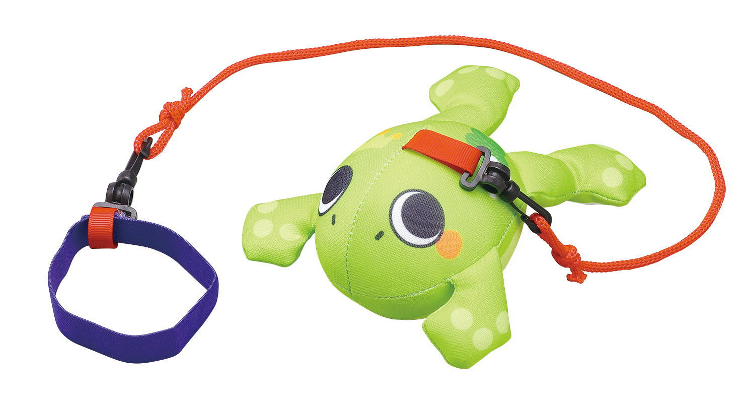 やわらかい布製スキップ！ かえるのようにぴょぴょん飛ぼう！ 本体：約140×70×160mm、ひも：約540mm