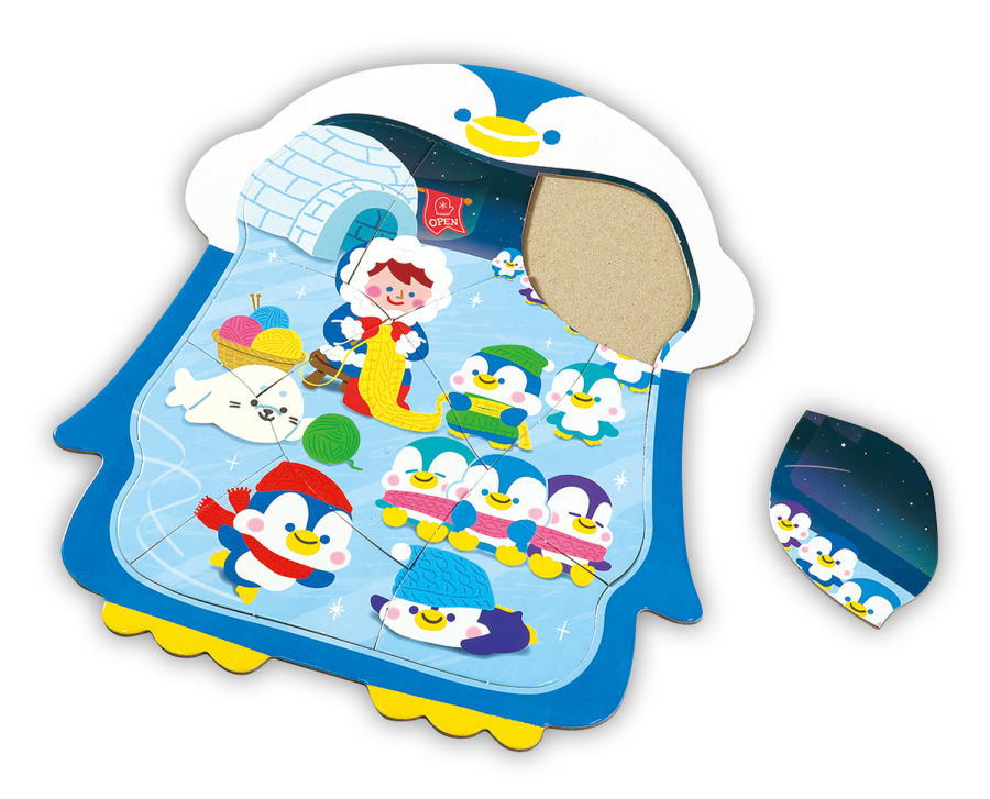 かわいいペンギン型のパズル！ サイズ：300×270×3mm
