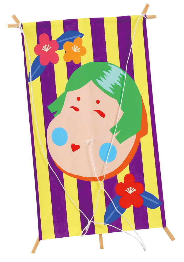 150×95mmのミニサイズで短時間制作可能！ ミニ凧に絵が描けます。