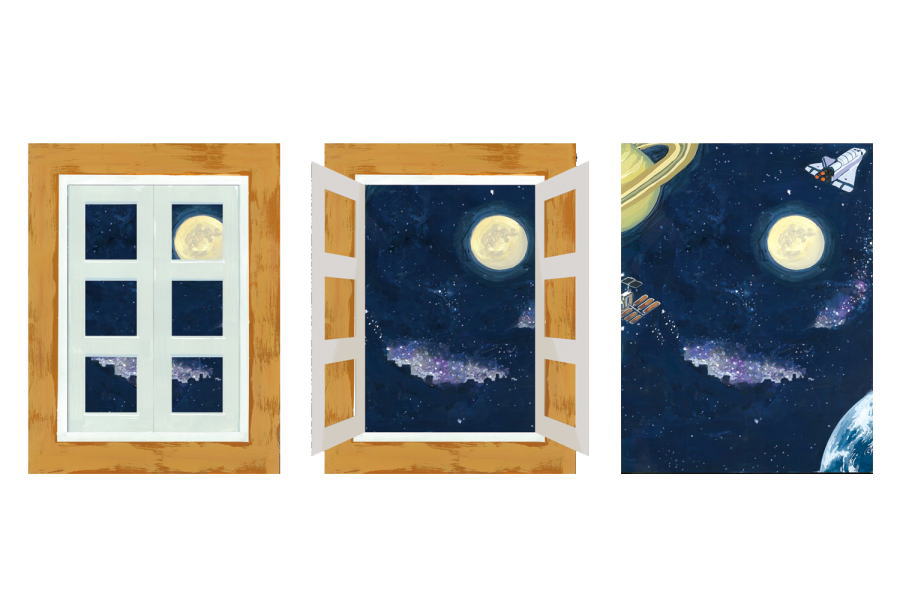 窓を開ければ別世界？ アイデアを活かして個性的な作品が作れます！ 窓枠を閉じた時、窓枠を開いた時、窓枠なしの時と、見え方が異なる作品が作れます。 3種類に変化する仕組みは、生徒の創造性を刺激し、個性が表現しやすいように設計されています。 サ...