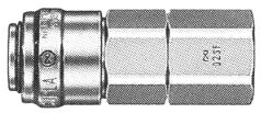 最高使用圧力：1.0Mpa(10kgf/cm2) 耐圧力：1.5Mpa(15kgf/cm2) 流体の流れ：ソケット側からプラグ側に流します 互換性：ハイカプラシリーズの各製品 ・オネジ取り付け用(SF型) ・サイズ：02SF ・適用：Rc1...