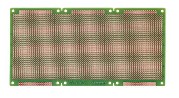 ・3ツ折りスナップ基板 ・試作した電子回路を実配線し、動作確認ができます ・電子工作や試作実験に最適です ・寸法:95mm×190mm ・片面/両面:片面 ・材質:紙フェノール ・板厚:1.6t ・仕上処理:フラックス、レジスト仕上げ、部品...