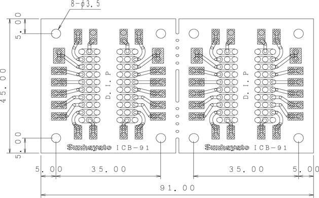 ・DIP-IC用パターンの小型基板、2枚つづき ・試作した電子回路を実配線し、動作確認ができます ・電子工作や試作実験に最適です ・サイズ:45mm×91mm ・片面/両面:片面 ・材質:紙フェノール ・板厚:1.6t ・仕上処理:フラック...