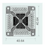 ・QFP0.8mmピッチ24〜64ピンを2.54mmピッチ(4方向)に変換します ・金メッキ仕上により鉛フリーに対応します ・寸法:40.64mm×40.64m ・片面/両面:両面 ・材質:ガラスエポキシ(FR-4) ・板厚:1.0t ・仕...