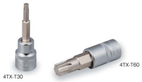 差込角　12.7mm(1/2") 製品番号 先端規格 寸法(mm) 質量(g) D A L 4TX-T30 T30 22 42 74 90 4TX-T40 T40 4TX-T45 T45 95 4TX-T50 T50 100 4T...