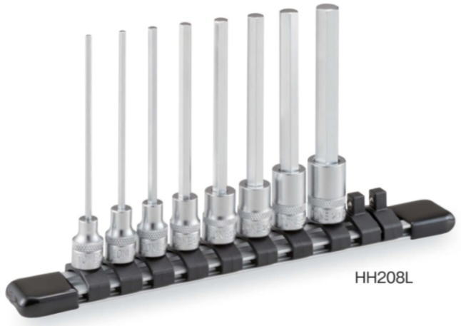 差込角　6.35mm(1/4") 　 セット内容　全8点 ロング ヘキサゴンソケット 製品番号 二面幅寸法 (mm) S 寸法(mm) 質量(g) D A L 2H-2.5L 2.5 13 80 100 16 2H-03L 3 7...