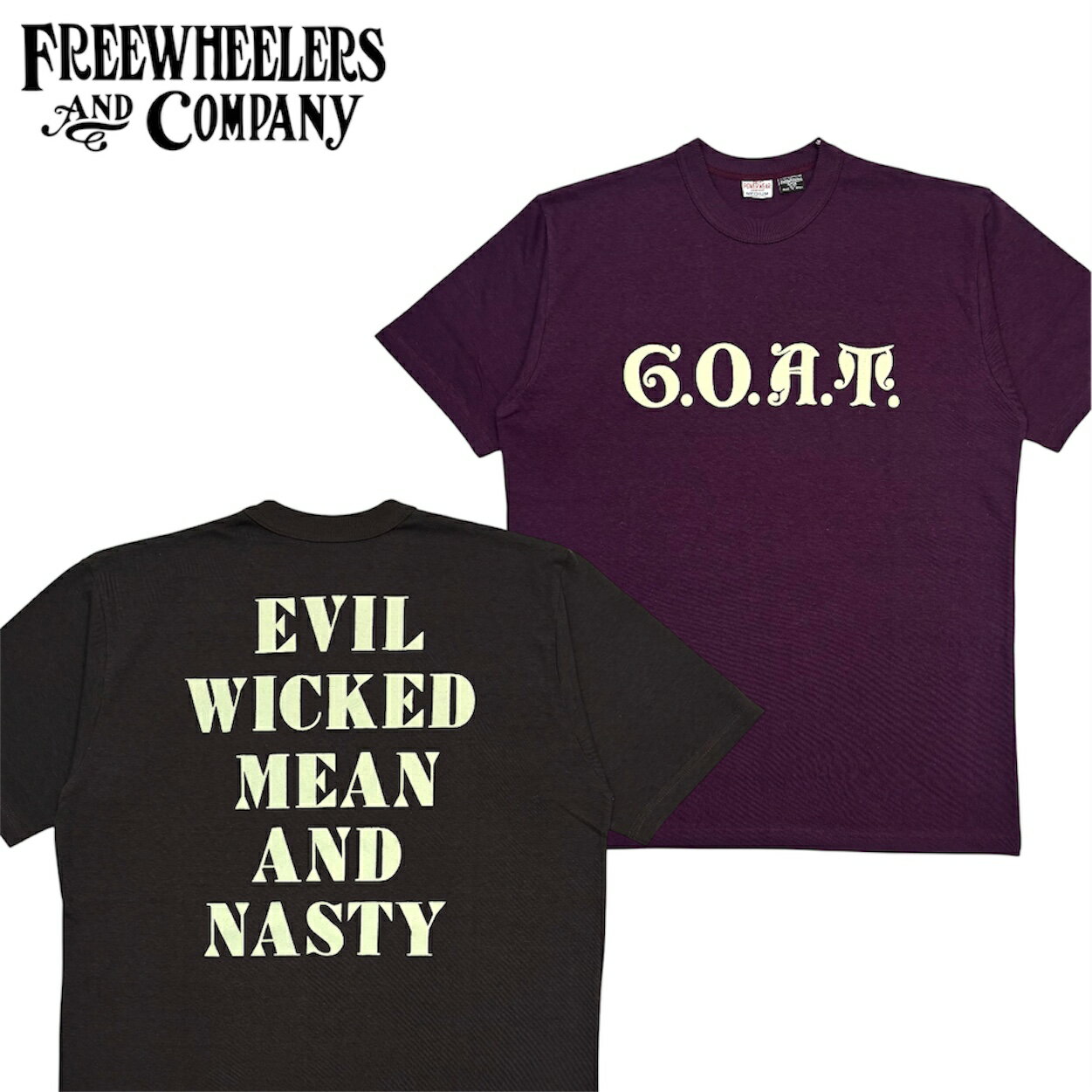 BRANDFREEWHEELERSTYPE"POWER WEAR"素材Light Weight Cotton100%FREEWHEELERS / フリーホイーラーズ / "G.O.A.T." 2colorsFREEWHEELERSが展開する...