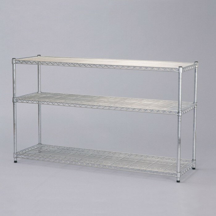 クロムメッキ仕上げのラックです。クギやネジを使わずに簡単に組み立てることができます。メタルラックセット品や別売パーツと組み合わせて、オリジナルのシステムラックも作れます。棚の高さは自由に変えることができます。幅150cmと収納力に優れており...