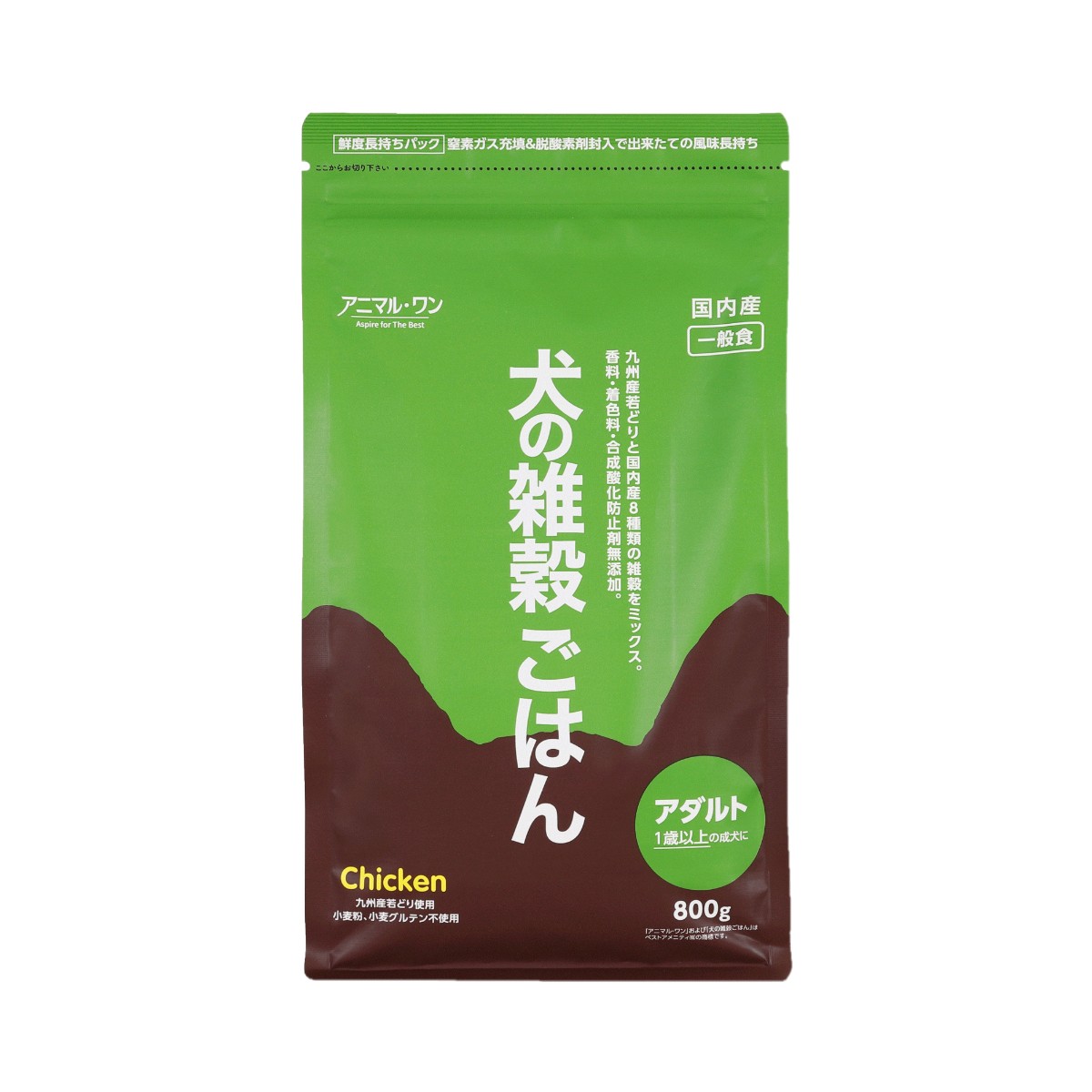 【商品特徴】ノン・オイルコーティング、小麦グルテンフリー、香料・着色料・合成酸化防止剤無添加！ ロングセラー商品「犬の雑穀ごはん」は、九州産の若どりと国内産8種類の雑穀をミックスした、かつお風味のナチュラルなドックフードです。 普段の主食と...