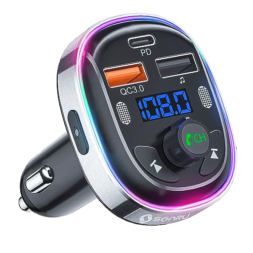 商品名【 2026進化モデル】SONRU FMトランスミッター Bluetooth 5.3 デュアルマイク ノイズ軽減 車載充電器 3つポート USB&amp;Type-C QC3.0急速充電 PD30W対応 車載FMトランスミッター 12...