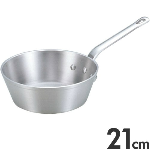片手鍋　硬質アルミ製片手鍋　業務用メーカーアカオアルミその他内径210×深さ79mm、満水容量：約2.1L、板厚：4.0mm◆硬質アルミの為、普通のアルミの強度が2倍のプロ仕様。◆外面だけでなく内面の平滑度も向上し、汚れにくく洗いやすくなっ...