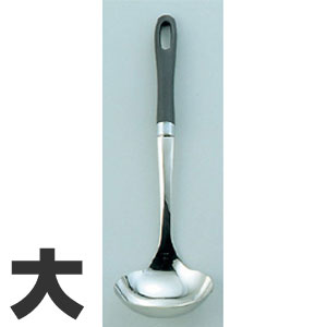 【CC】キッチン>調理ツール>お玉（レードル）熱に強く、持ちやすいハンドルですメーカー川嶋工業商品外寸(mm)径90×300その他容量：110cc◆家庭料理に使い易い愛妻専科シリーズ。◆熱に強く、持ちやすいハンドルです。材質・原材料金属部：...