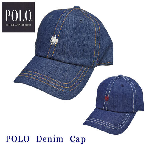 商品説明 商品名 【 POLO ポロ デニム キャップ 】 素材 綿100% サイズ 頭囲：内径約 57～59 cm ・後ろのアジャスターでサイズ調整可 高さ：約 10cm つば長さ：約 7cm 商品説明 【 POLO ポロ デニム キャッ...