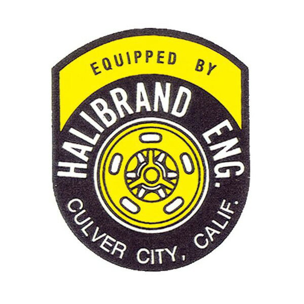 HOT ROD、ノスタルジック ステッカー HALIBRAND ENG.ステッカー EQUIPPED BY HALIBRAND ENG.CULVER CITY, CALIF. イクイップド バイ ハリブランド エンジニアリング サイズ：8c...