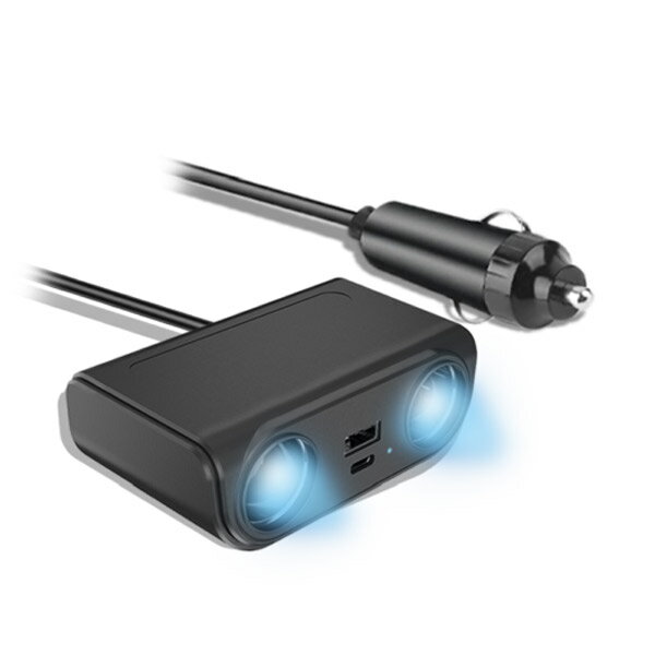 3種類の充電ポート 1-シガーソケット1&amp;2 (80W Max.) 12V-24V/8A 2-Type-C:5V3A 15W Max. 3-USB: 5V3A 15W Max. 最大100W対応 12V／24V 車 対応 本体サイズ...