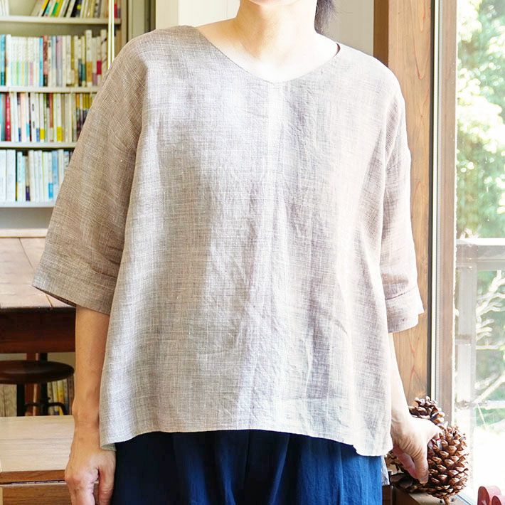 商品情報素材/材質麻 100％サイズ/寸法着丈(後) 63cm 肩幅 57cmバスト 124cm 袖丈 26cm 袖口幅 17cm 裾周り 138cm上記寸法は実寸です。（平置き）その他商品説明日本製＊手洗い可能注意モニター発色の具合により...