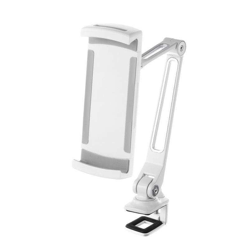 【対応機器台数】1台 【出荷形態】ノックダウン組立式(お客様組み立て) 【材質】クランプ、伸縮アーム部/アルミ、スチール 　　　　ホルダー部/ABS樹脂、シリコーンゴム 【梱包】1個口(210×323×63mm・870g) 【耐荷重】1kg...